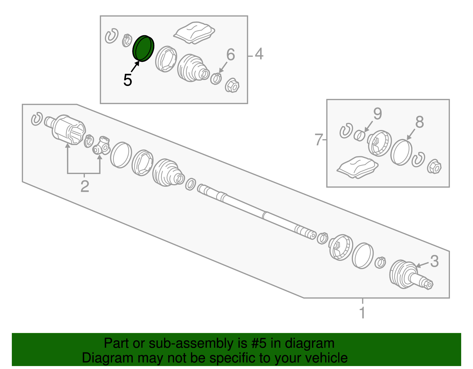 42316-TZ6-A02 - Band Inboard Boot - 2017-2020 Honda Ridgeline | Genuine ...