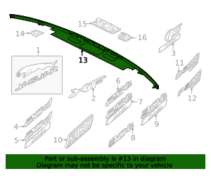 2016-2023 Jaguar XF Deck Lid Molding T2H18664 | AutoNationParts.com