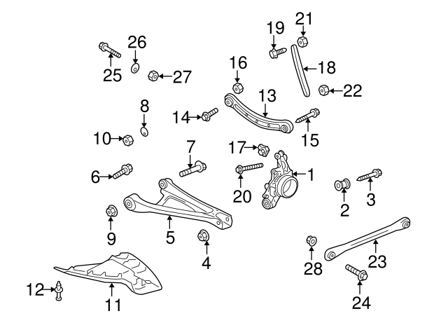 N-105-869-02 - Rear Upper Control Arm Bolt 2007-2015 Audi Q7 | Audi OEM ...