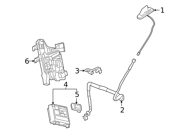 2020-2023 GM Digital Radio and Navigation Antenna Cable 84714472 ...