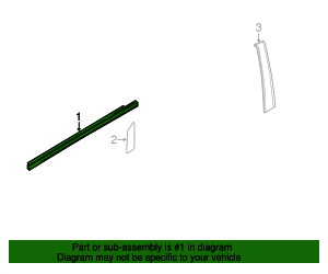 95972708 - Passenger Side Front Door Window Outer Sealing Strip 2013 ...