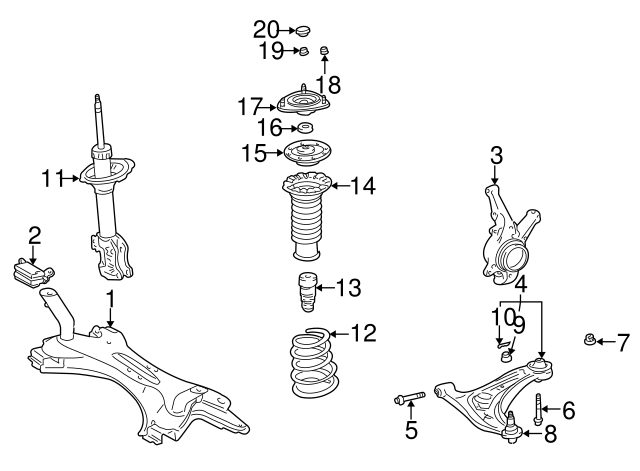 51201-52013 - Engine Cradle - 2000-2004 Toyota | OEM Genuine Toyota Parts