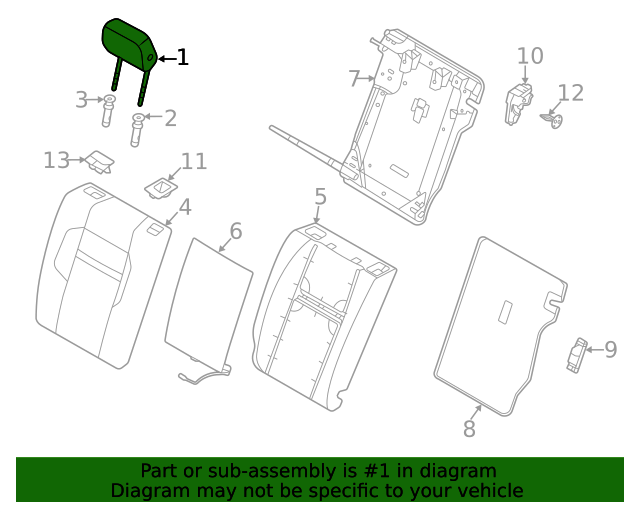 2020-2021 Land Rover Range Rover Evoque Headrest LR138547 | OEM Parts ...