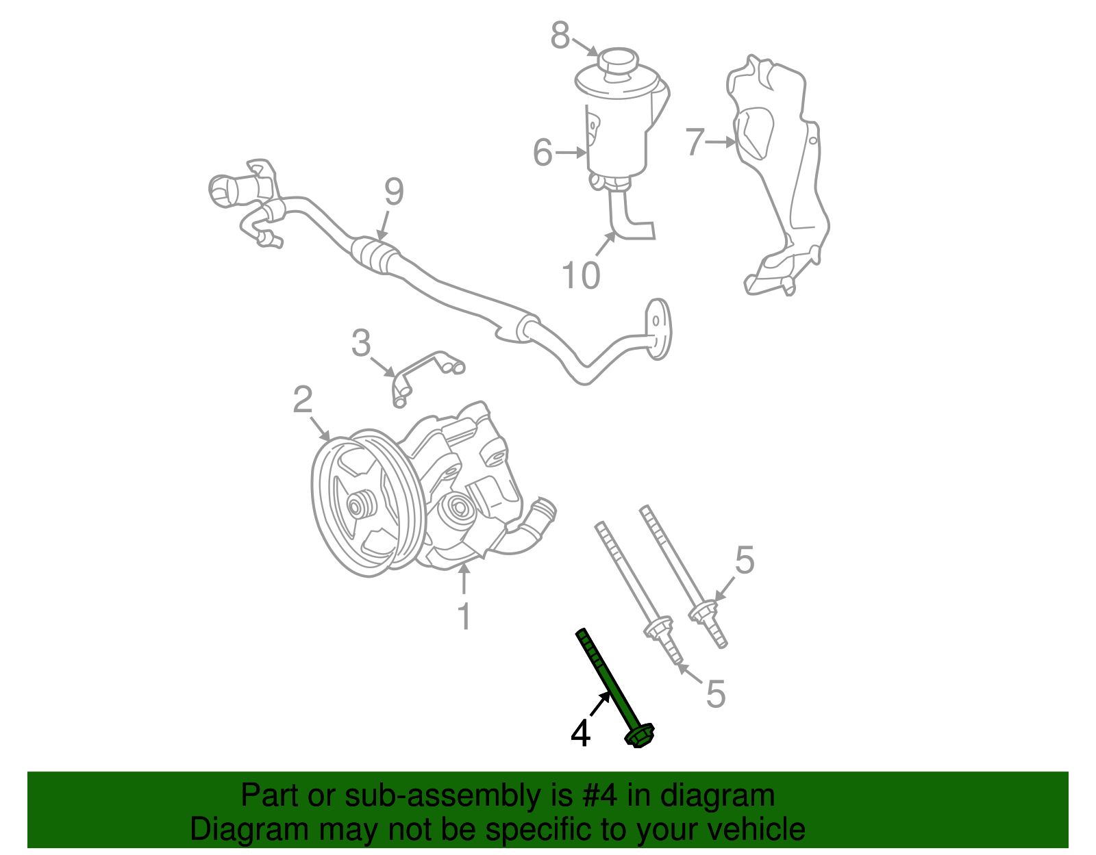 Genuine OEM Ford Part - Power Steering Pump Mount Bolt W706447-S437 ...