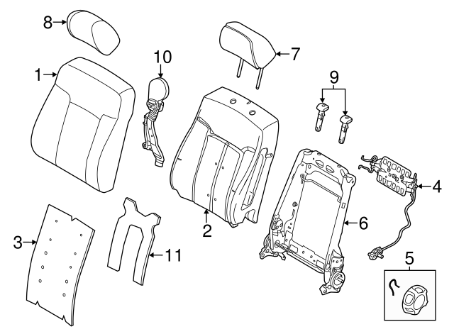 2011-2016 Ford Seat Back Pad BC3Z-2564811-E | GetOEMParts.com