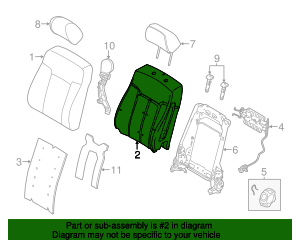 2011-2016 Ford Seat Back Pad BC3Z-2564811-E | GetOEMParts.com