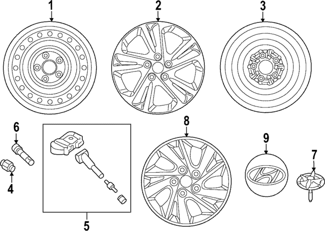 Genuine OEM Wheel, Steel Part# 52910-F2000 Fits 2017-2020 Hyundai ...