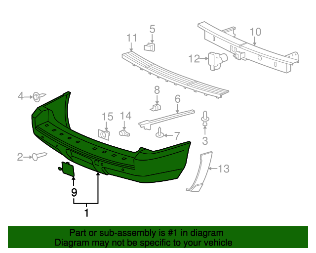 2007-2014 GM Rear Bumper Cover 20951793 GM | GMPartsDirect.com