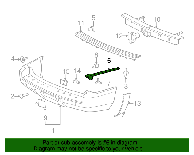 2007-2014 GM Rear Driver Side Bumper Fascia Support Bracket 25906986 GM ...
