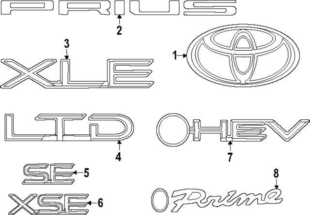 75404-47010 - Nameplate - 2023-2024 Toyota | OEM Genuine Toyota Parts