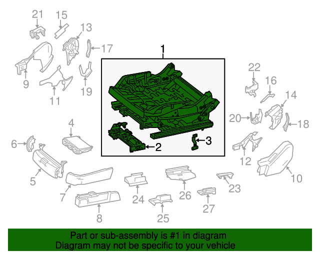 000-910-89-04 - Seat Track Adjust Mechanism 2014-2020 Mercedes-Benz ...