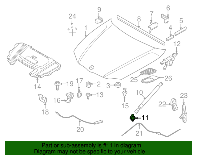Genuine BMW 07-14-7-129-401 | Hood Lift Support Stud | FREE Shipping on ...