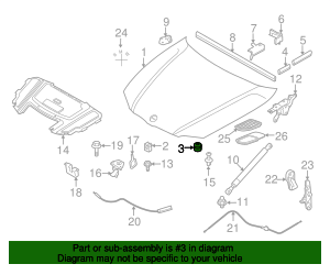 51237162448 - 2006-2025 BMW Hood Bumper (51-23-7-162-448) | BMW of ...