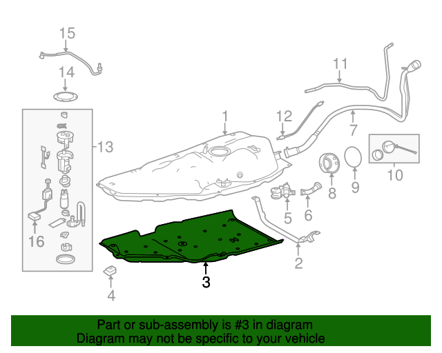 2014-2019 Toyota Highlander Tank Shield 77606-0E050 | Toyota Parts Express