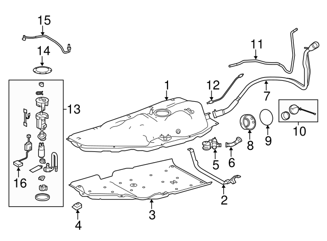 2014-2019 Toyota Highlander Fuel Tank Strap 77601-0E040 | Toyota Parts ...