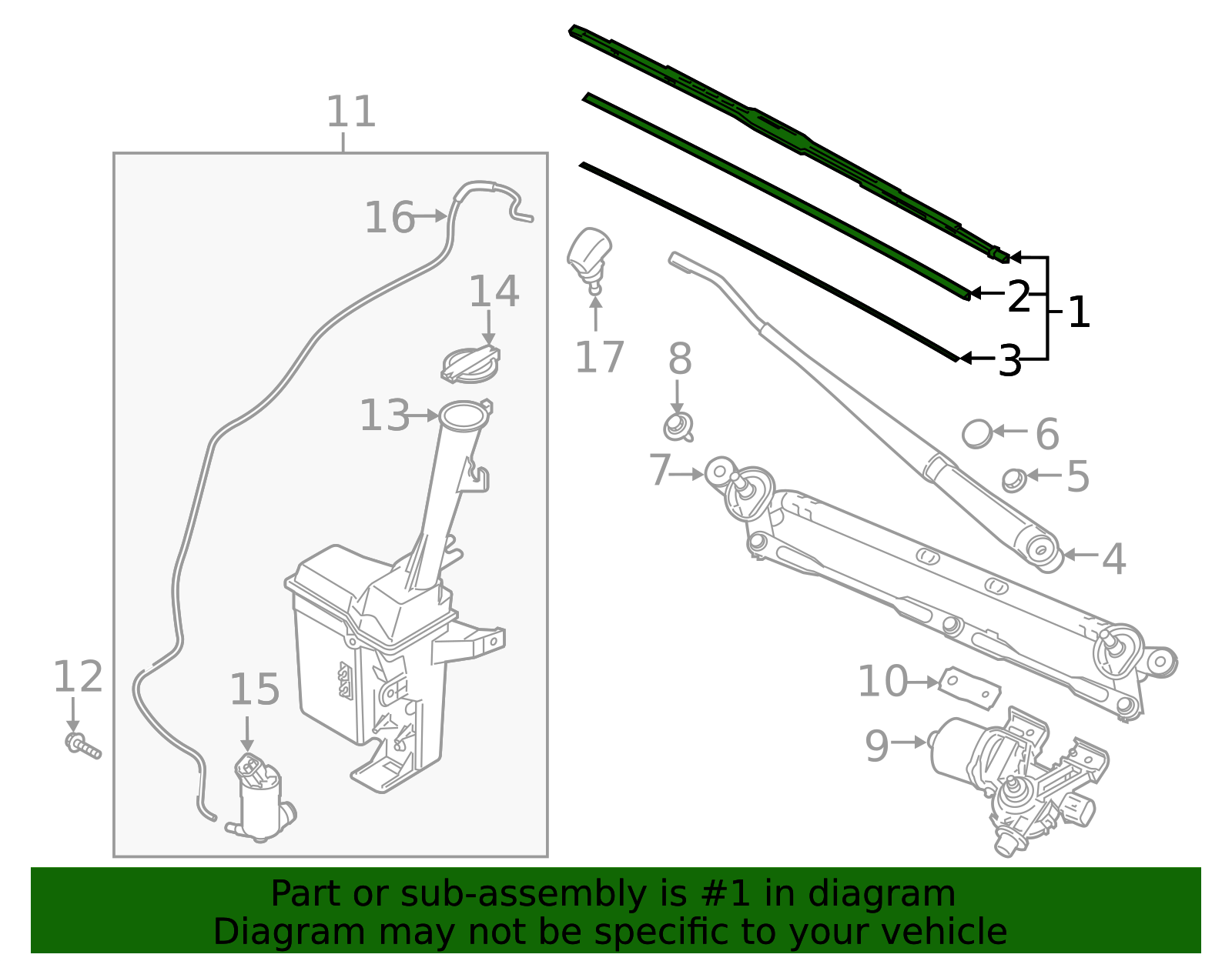 2017-2024 Hyundai Wiper Blade 98360-G2000 | Retail Performance Auto Parts