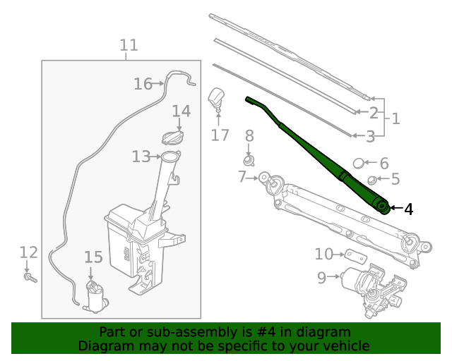 2020-2022 Hyundai Venue Wiper Arm 98311-K2000 | OEM Parts Online