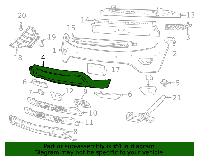68262001AA - Lower Cover - 2017-2021 Jeep Grand Cherokee | Mopar Parts ...