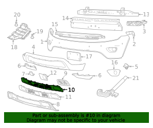68310778AB - Lower Grille - 2017-2020 Jeep Grand Cherokee | Mopar Parts ...