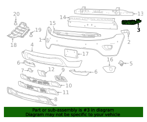2016-2020 Jeep Grand Cherokee Bumper Cover Bracket - Passenger Side (RH ...