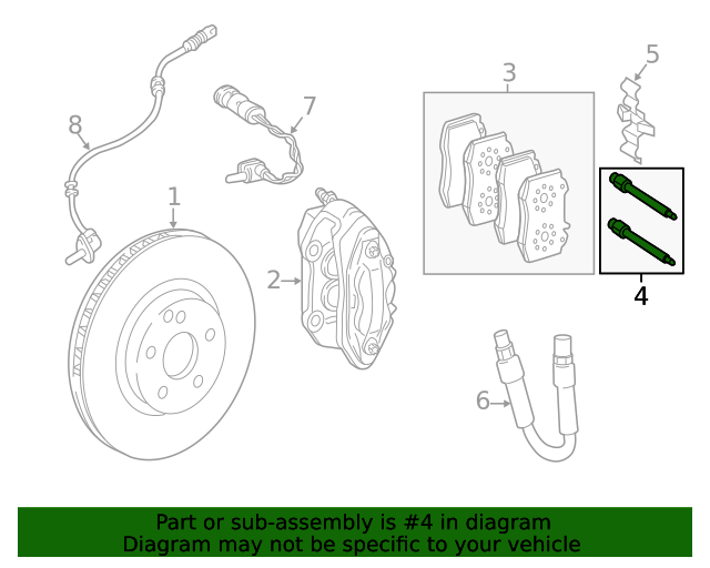 000-421-39-74 - Disc Brake Caliper Pin 2004-2017 Mercedes-Benz ...