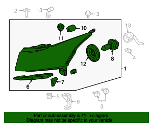 2011-2012 Chevrolet Cruze Headlamp Assembly - Driver's Side (LH ...