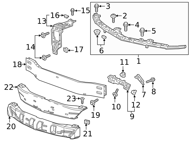 23424576 - Passenger Side Front Bumper Fascia Guide 2016-2024 Chevrolet ...