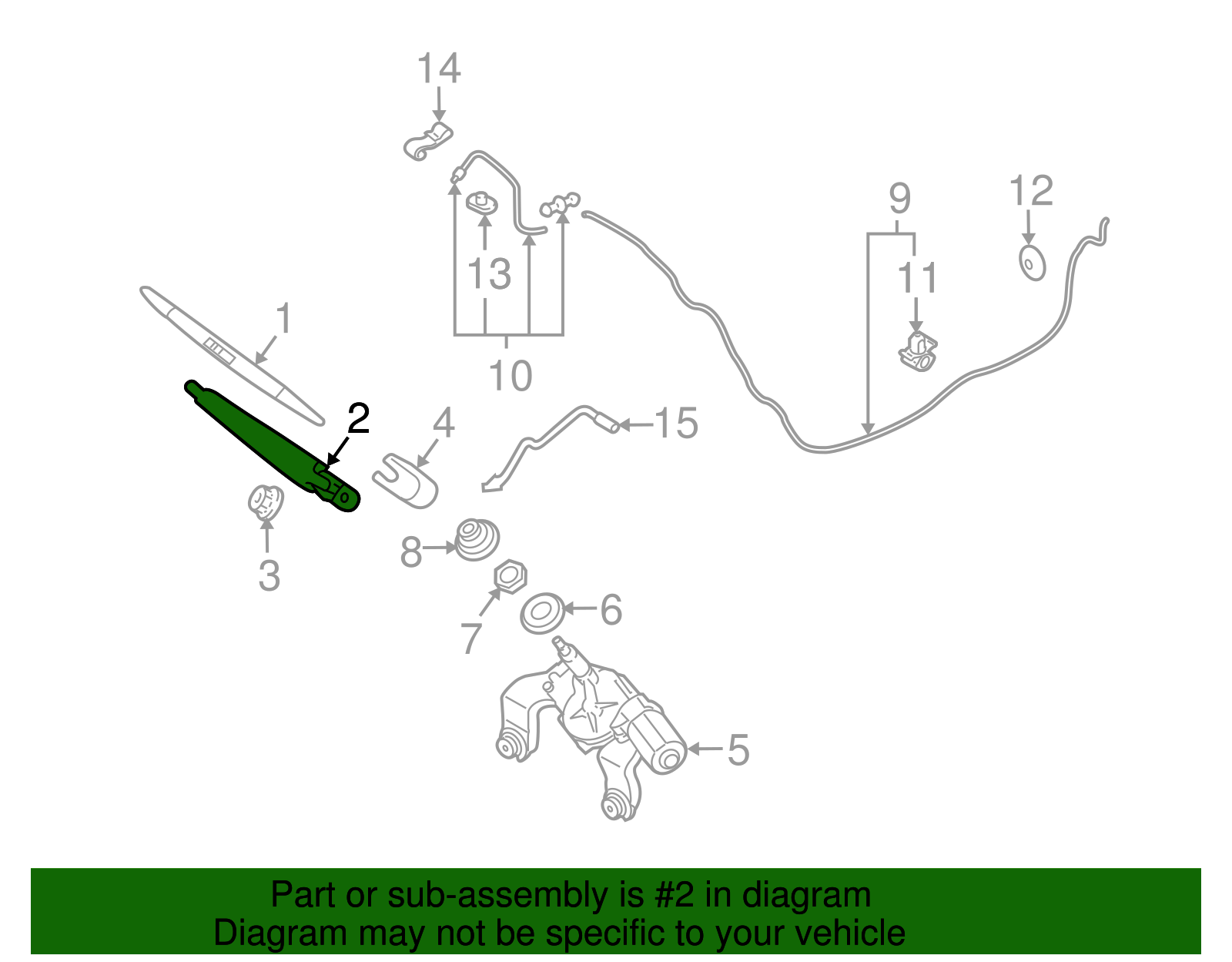 2010-2017 Hyundai Tucson Back Glass Wiper Arm 98811-1H000 | Retail ...