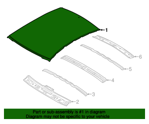 67111-A7210 - Roof Panel 2014-2016 Kia Forte Koup | Kia.Parts Store