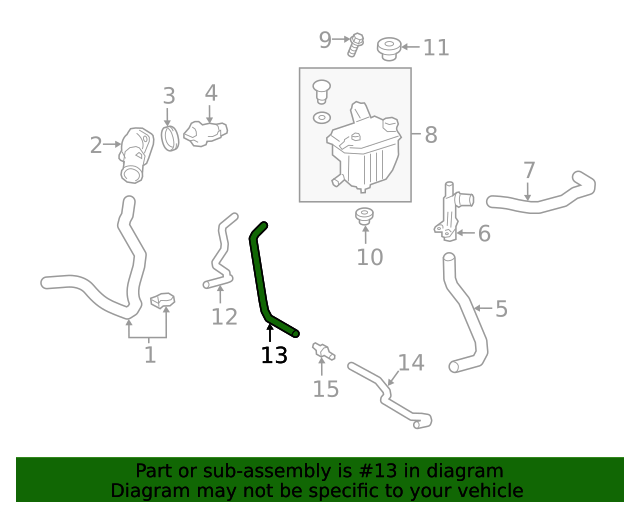 2020 Toyota Corolla By-Pass Hose 16267-0T100 | Toyota Parts Center
