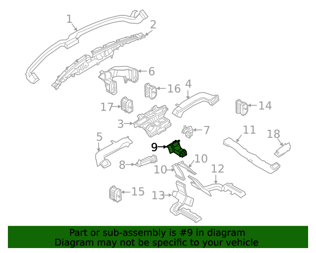 2021 Ford Bronco Sport Inner Duct LJ6Z-19D633-A | GetOEMParts.com