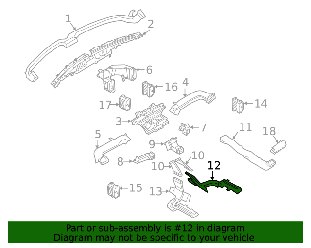 M1PZ-19B680-A - Rear Duct 2021-2024 Ford | Ford Parts Direct