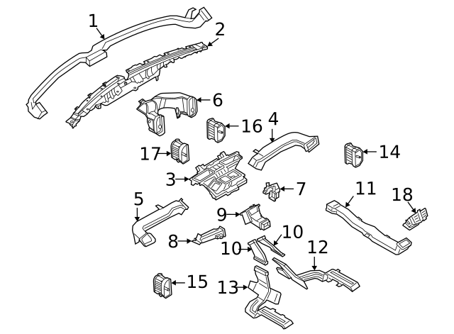 2021 Ford Bronco Sport Rear Duct M1PZ-19B680-A | OEM Parts Online