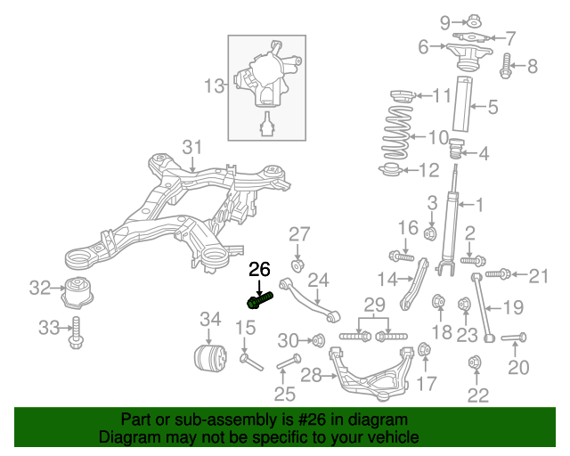 2007-2020 Mopar Leading Arm Mount Bolt 6104240AA | TascaParts.com