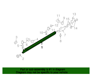 3C0-853-855-B-9B9 - Rocker Molding - 2006-2010 Volkswagen Passat | VW ...