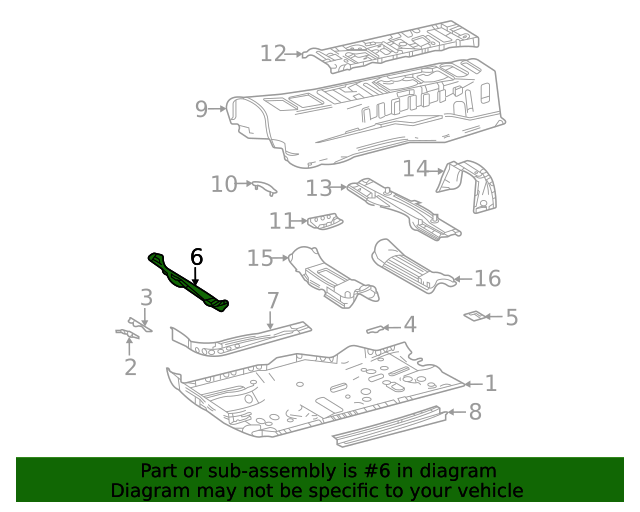 55132-11010 - Floor Pan Reinforcement 2021-2023 Toyota Mirai | Longo ...