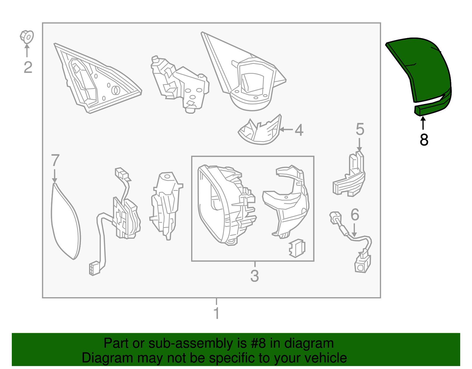 76251-T0A-A11ZC - 2012-2022 Honda - Cap L Skull *NH731P* (Crystal Black ...