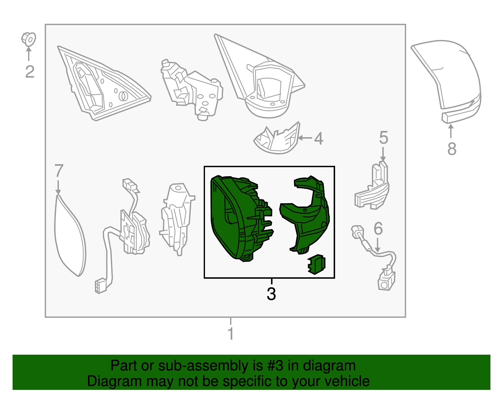 76205-T7W-A52 - 2016-2018 Honda HR-V - Mirror Housing | Genuine Honda Parts