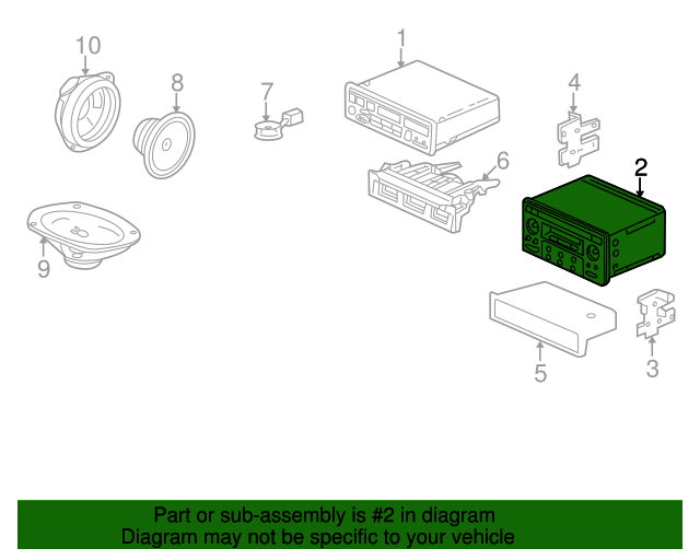 39100-S84-A21 - Tuner Assembly Auto Radio (20WX4) (Matsushita) - 1998 ...
