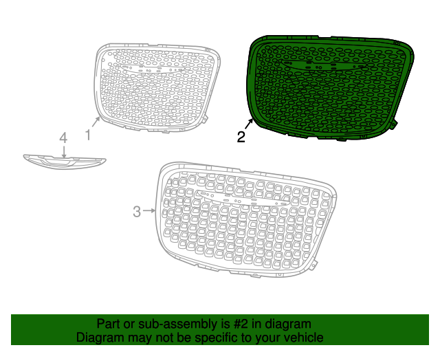 2015-2020 Chrysler 300 Grille 5SW16LAUAE | TascaParts.com