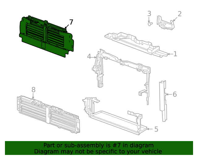 2020-2024 Cadillac XT5 Front Bumper Shutter 85524694 | AutoNation Parts