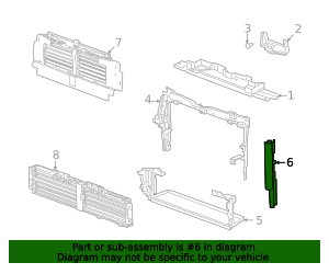 84672585 - Passenger Side Radiator Air Side Seal 2020-2024 GM ...