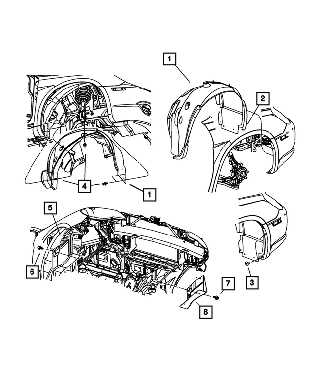 2012-2014 Chrysler 200 Splash Shield, Right 68143766AB | Mopar eStore