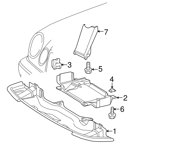 210-520-04-22 - Radiator Support Splash Shield 1999 Mercedes-Benz ...