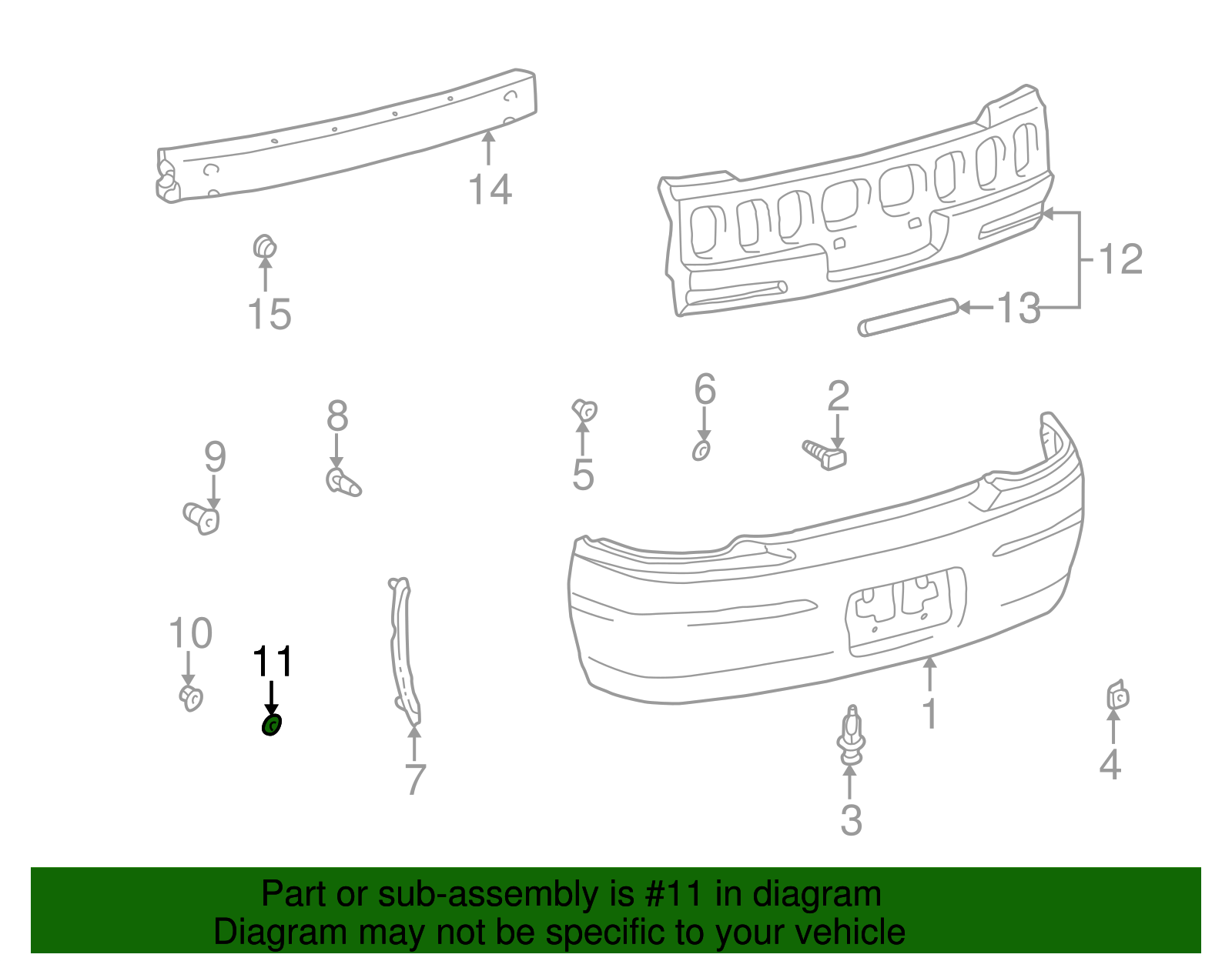 Genuine Toyota Bumper Cover Seal part# 90430-05013 for 1999-2007 Toyota ...