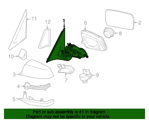 51167283624 - 2011-2012 BMW Mirror (51-16-7-283-624) | BMW of South ...