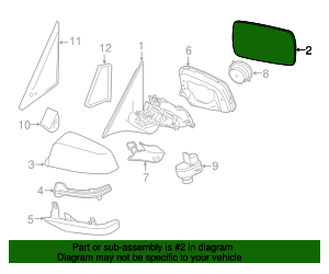 2009-2018 BMW Mirror Glass 51-16-7-228-611 | OEM Parts Online