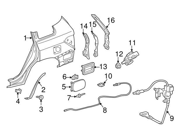 61602-0E020 - Rear Pillar 2008-2013 Toyota Highlander | AutoNation Parts