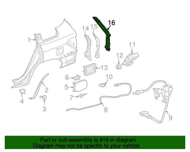 61602-0E020 - Rear Pillar 2008-2013 Toyota Highlander | AutoNation Parts