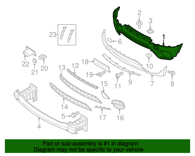 51117222718 - 2011-2013 BMW X5 Bumper Cover (51-11-7-222-718) | BMW of ...